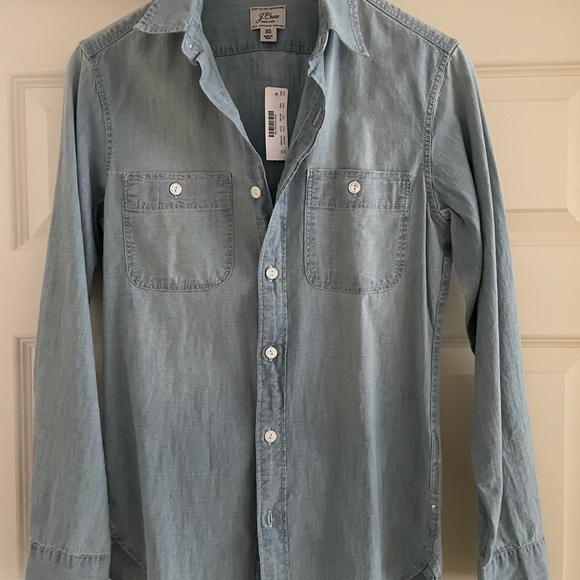 J. Crew | Tops | Nwt Jcrew Organic Chambray Denim Shirt | Poshmark